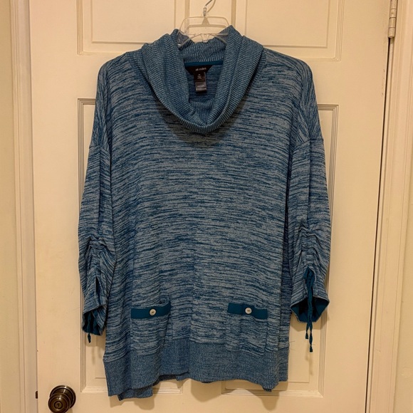 Ali Miles | Sweaters | Ali Miles Womens Blue Cowl Neck Sweater | Poshmark